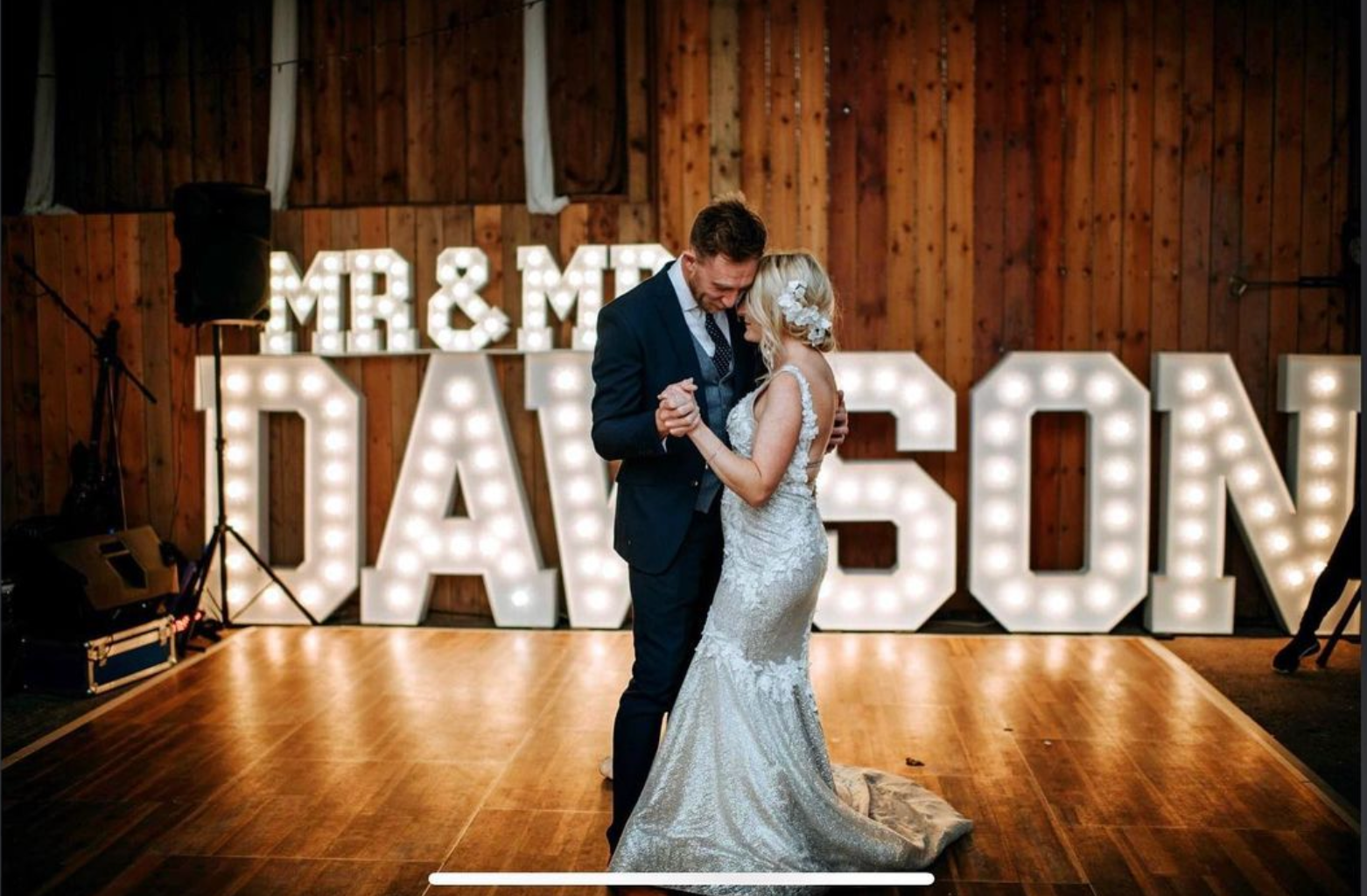 4ft Surname Light Up Letters with 2ft MR & MRS | Personalised Wedding ...